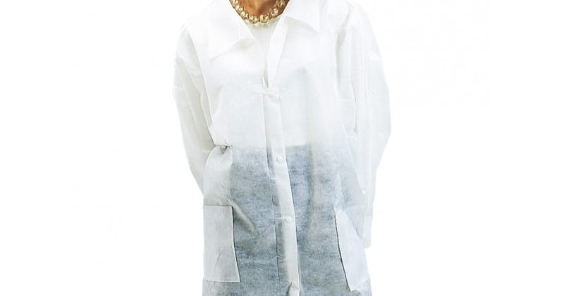 Blouse jetable blanche en polypropylène SINGER SAFETY PROSUR PLYBLOUSE ...